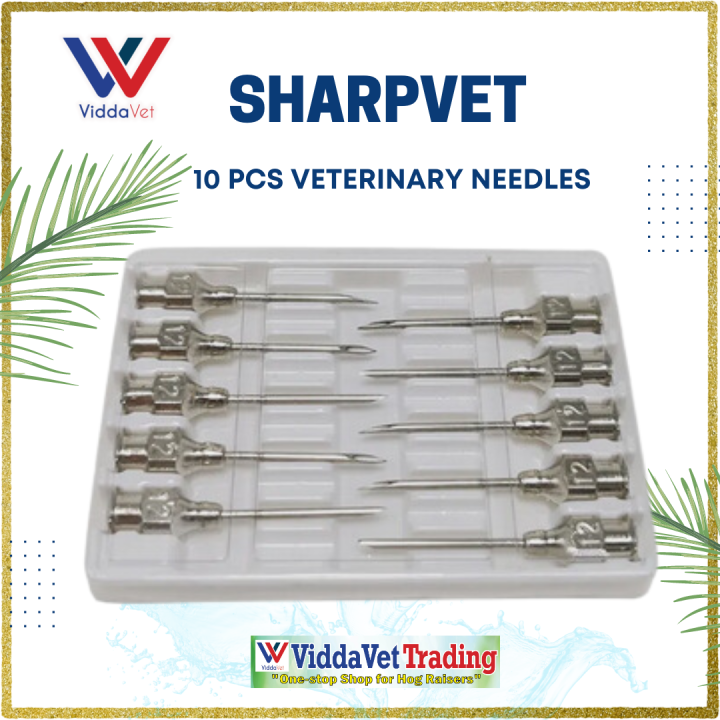 SharpVet 10 Pcs Stainless Steel Needles Injection Veterinary Vaccine ...