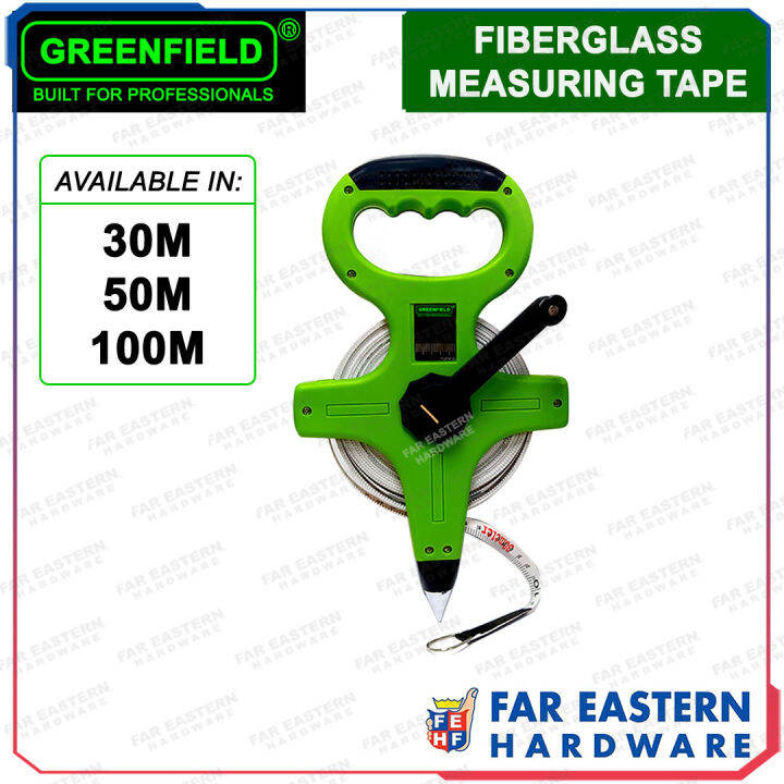 GREENFIELD Fiberglass Measuring Long Tape 30M | 50M | 100M | Lazada PH