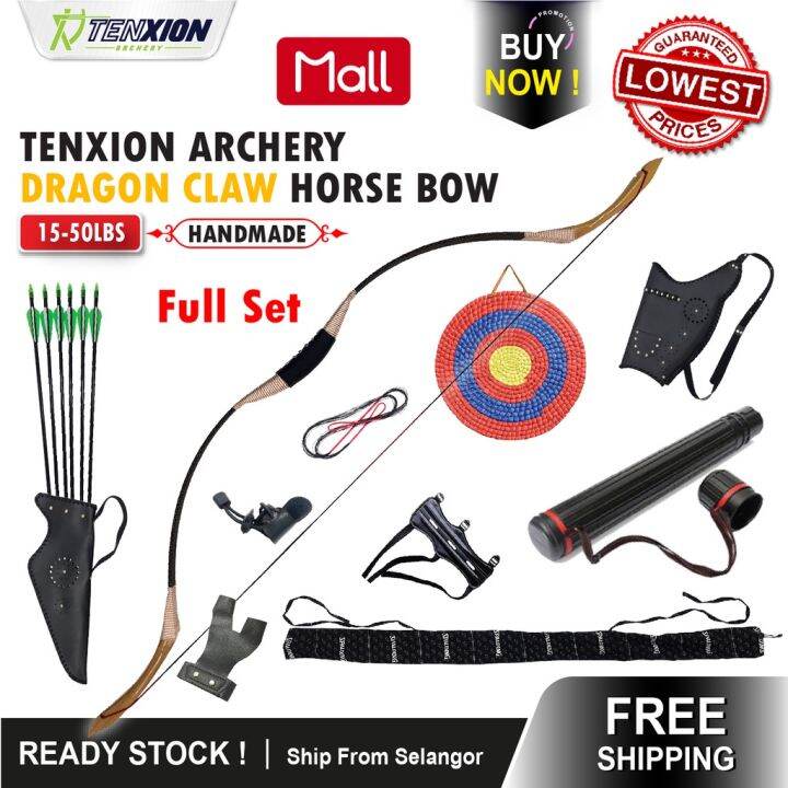 TenXion Archery Dragon Claw Han Long Siyah Traditional Horse Bow Kit ...