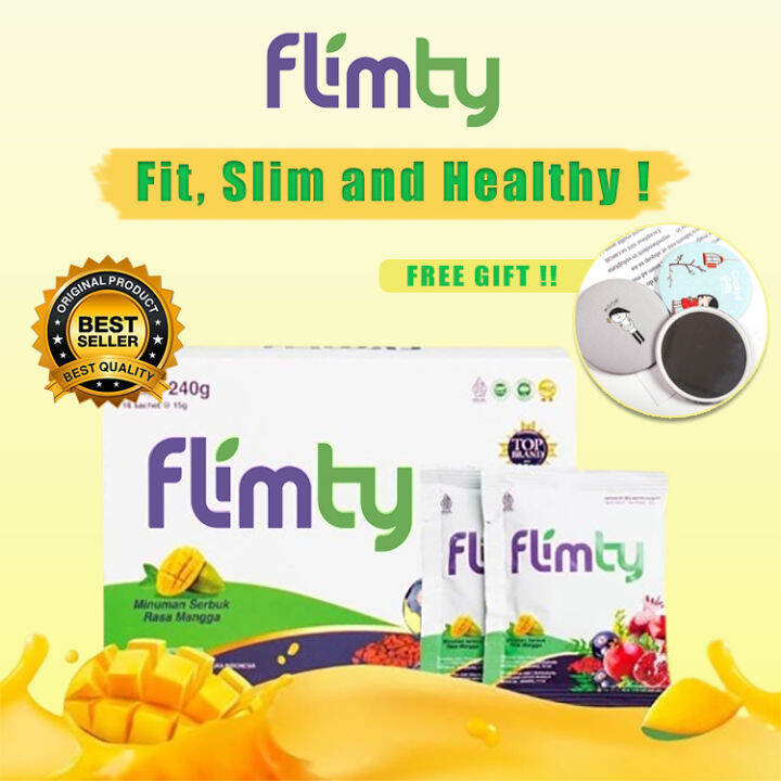 Flimty Fiber Antioksidan isi 16 sachet dengan 3 varian rasa Mangga ...