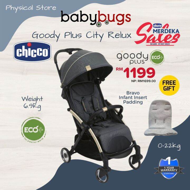 Chicco Goody Plus Eco+ City Map RE-LUX Stroller (0-22kg) | Lazada