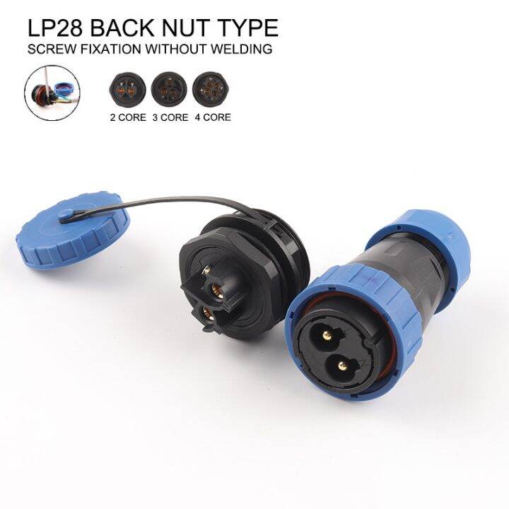 LP/SP28 IP68 Back Nut Aviation plug amp;socket Set No welding Screw ...