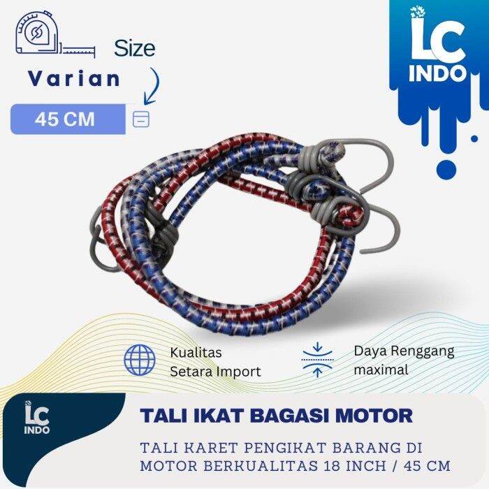 Tali karet pengikat barang / Tali bagasi Motor 45 cm / 18 inch | Lazada ...