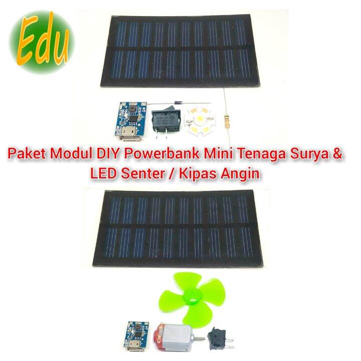 Paket Modul Kit DIY Merakit Mini Powerbank Tenaga Surya / Solar Cell ...