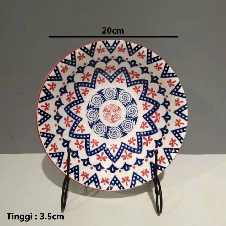 Piring Keramik dan Mangkok Keramik Motif Batik 20cm | Lazada Indonesia