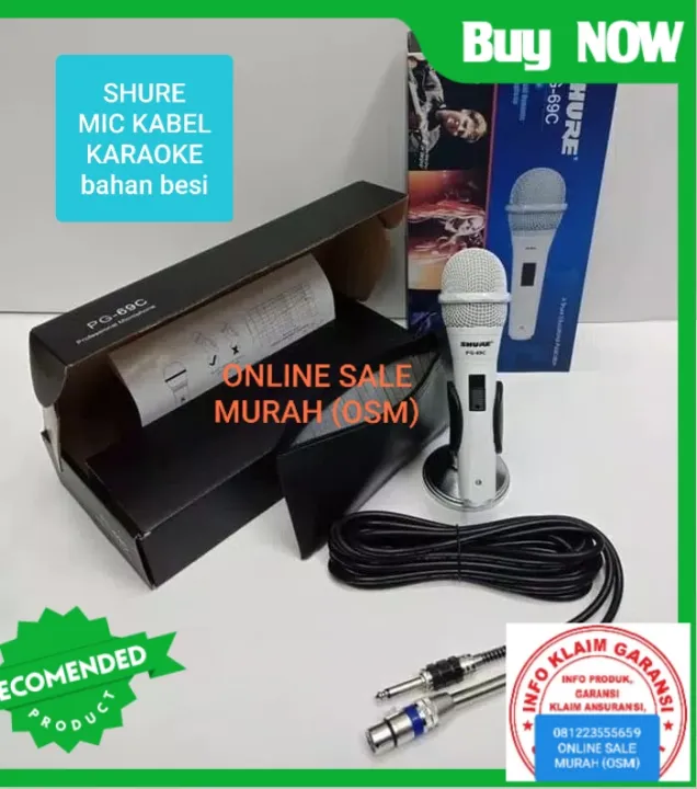 shure mik kabel legendary dynamic Mic kabel putih Microphone cable ...