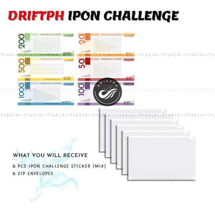 IPON CHALLENGE STICKER WITH A6 ZIP ENVELOPE | Lazada PH