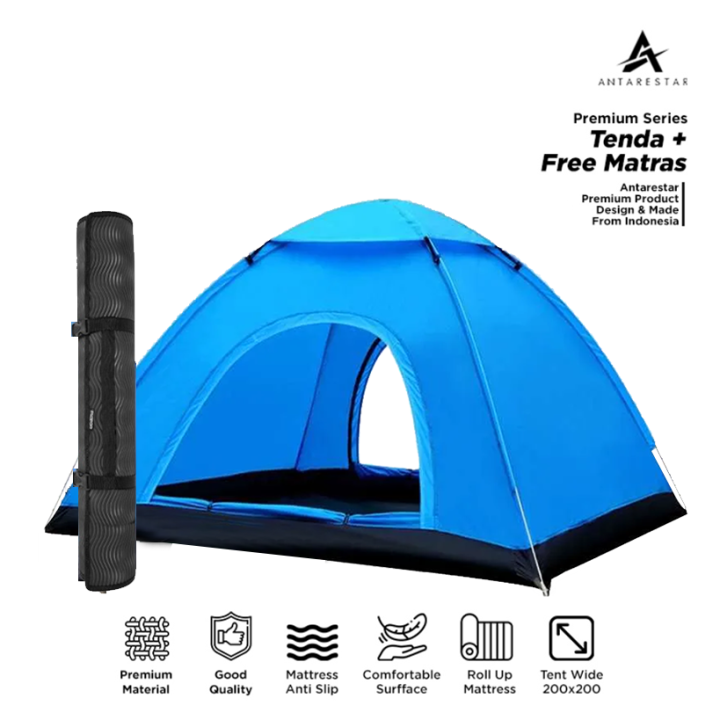 ANTARESTAR Official - Tenda Camping 4 Orang 200Cm X 200Cm Besar Tenda ...