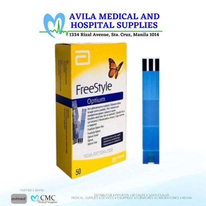 Freestyle Optium Strips 50pcsBox (Blood Glucose Glucometer Strips)⊿ ...