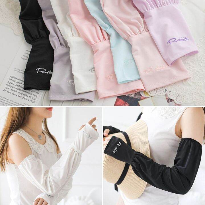 5210A 1 Pair แฟชั่น ครีมกันแดดกีฬา การขับรถ การปั่นจักรยาน ถุงมือยาว แขนหลวม ปลอกแขนไหมน้ำแข็ง ...