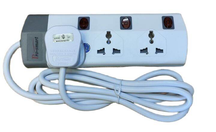 PRO-SMART PS-913N 3 WAY MULTIPLE EXTENSION SOCKET WITH 1.5M CABLE | Lazada