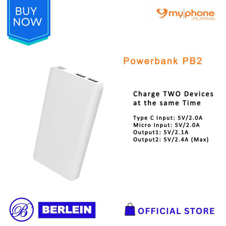 BERLEIN Power bank Original MyPhone PB2 10,000mAh Powerbank (Polymer ...