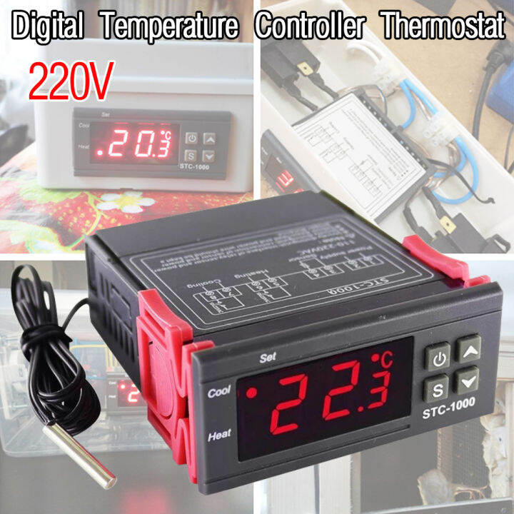 Digital Temperature Controller Thermostat Thermo regulator incubator Relay LED 10A Heating ...