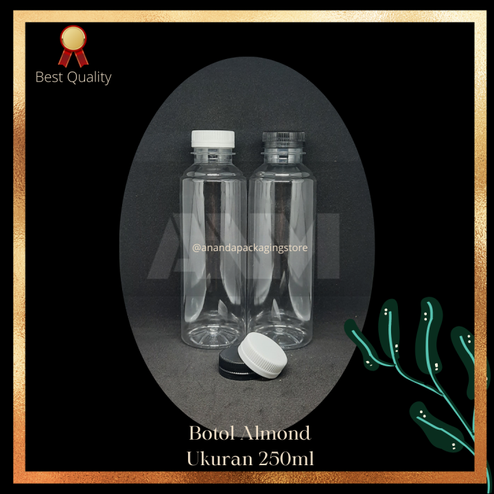 Isi 50 Pcs Botol Almond Ukuran 250ml / Botol Kemasan / Botol Minuman ...