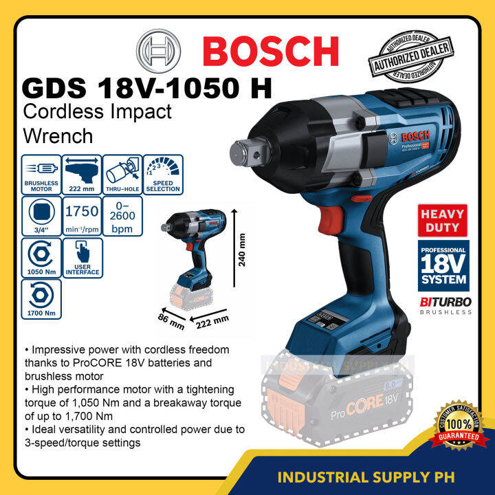 Bosch Gds 18v 1050 H Biturbo Brushless Cordless Impact Wrench Solo