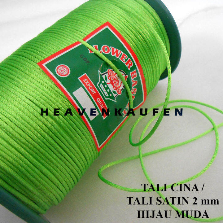 Tali Satin Cina / Tali Cina Diameter 2 mm Warna Hijau Muda Harga Per 10 ...