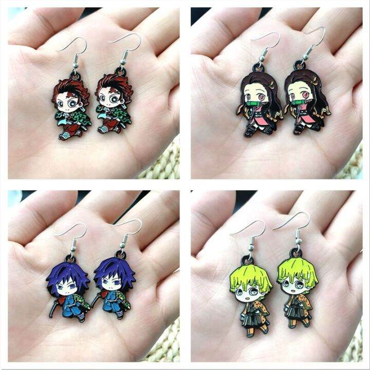 【cw】 2022 Demon Slayer Acrylic Earrings Gothic Style Kamamon Tanjiro ...