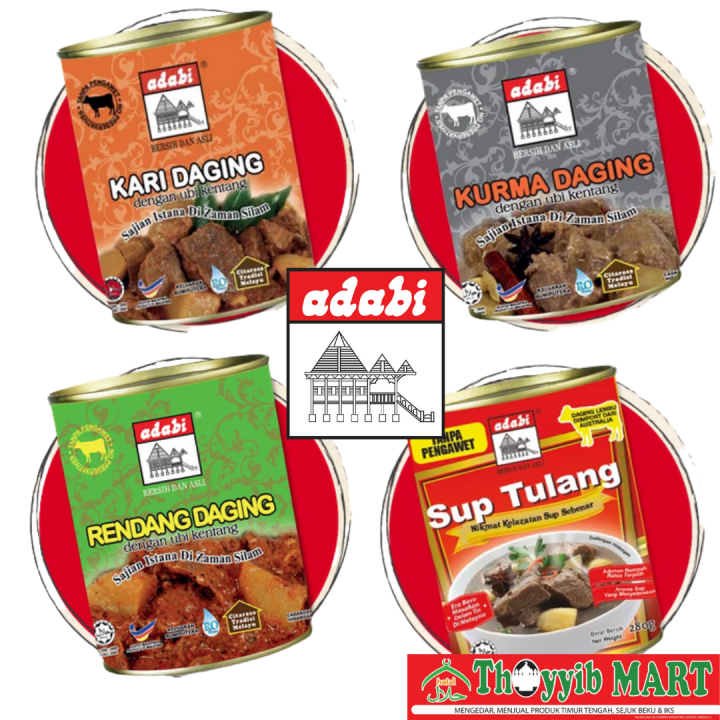 ADABI DALAM TIN KARI DAGING // RENDANG DAGING // KURMA DAGING // SUP ...