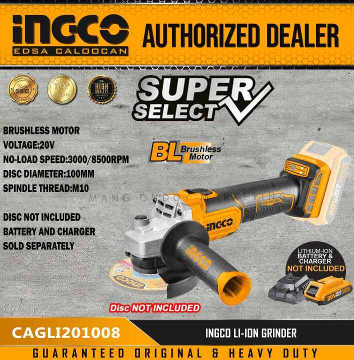 INGCO LI-ION GRINDER (CAGLI201008) Battery and charger sold separately ...