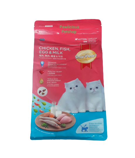 Smart Heart Cat Food Kitten (Chicken, Fish, Egg & Milk Flavor) Original ...