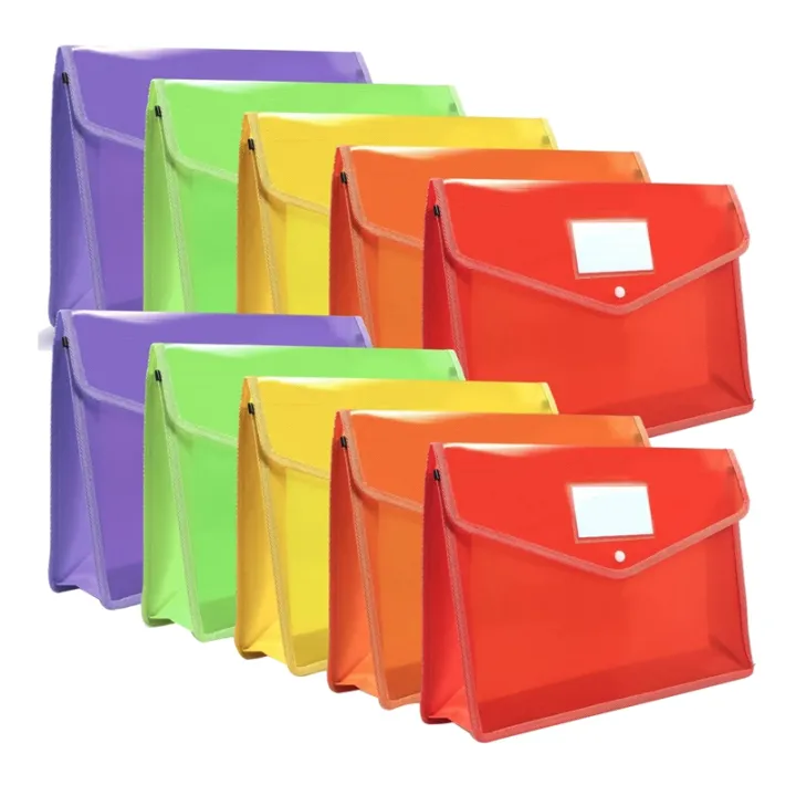 10-Pack Plastic Folder Legal Size Expandable Document Folder with Snap ...