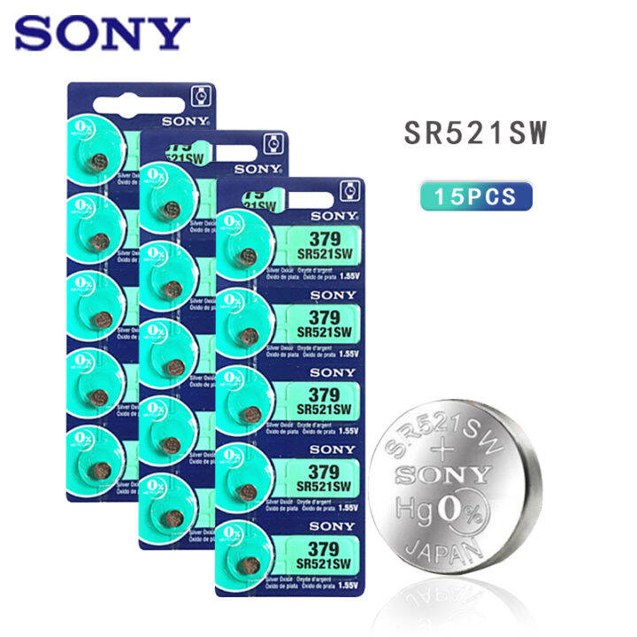 15PC 100 Original SONY 379 SR521SW AG0 D379 SR63 V379 1.55V Silver ...