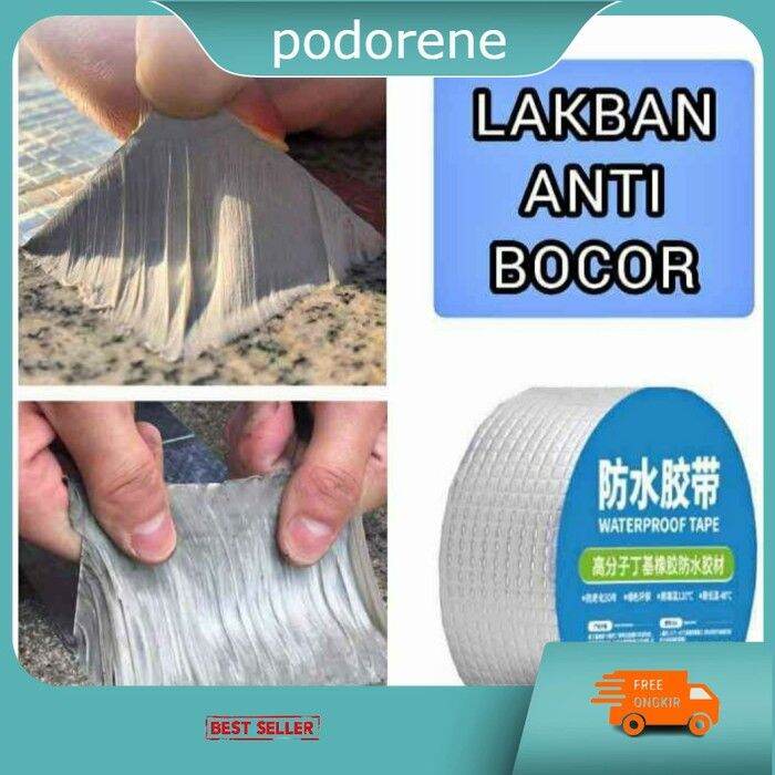 Lakban Anti Bocor Lem Anti Air Aluminium Foil Butyl Super Waterproof Tape Tambal Silver | Lazada ...