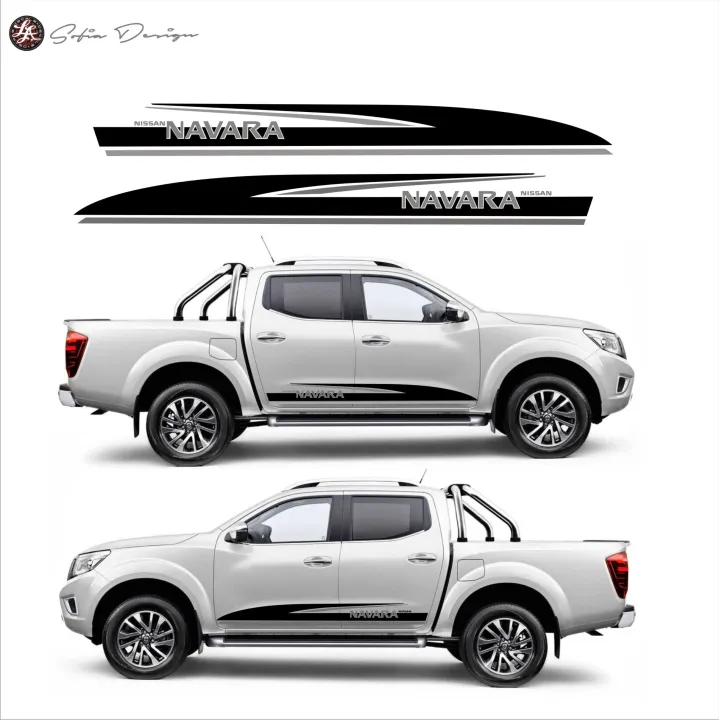 Nissan NAVARA Side Decal Sticker Cut Out Vinyl Sticker ( Black & Silver ...