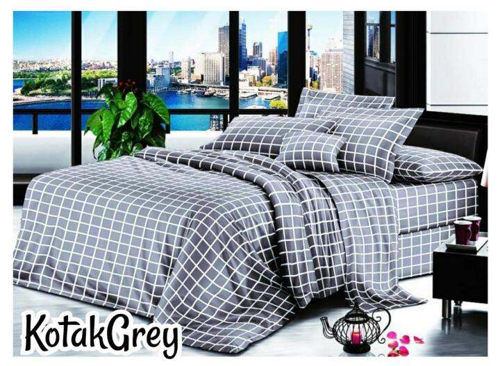 Seprei Motif Kotak Abu-abu Aesthetic Korea, Seprai 180x200, 160x200 ...