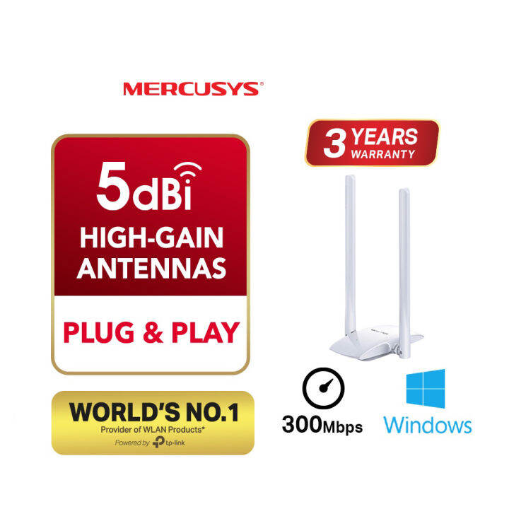 Mercusys 2 x 5dBi High Gain 300Mbps USB Wifi Wireless Adapter For ...