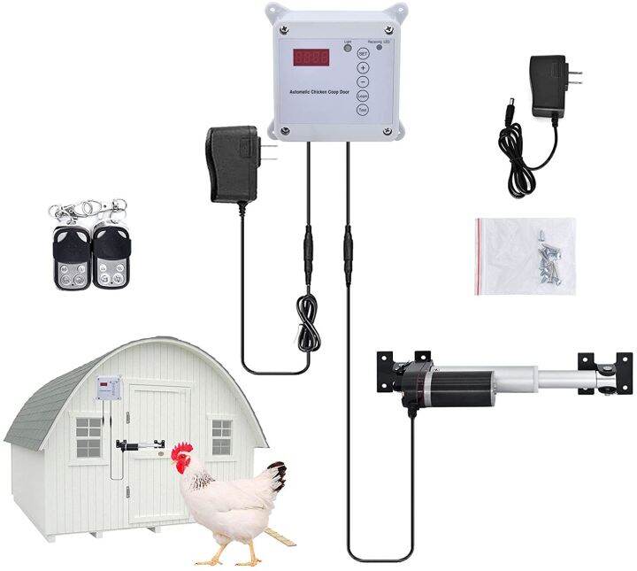 10 Automatic Chicken Coop Door Side Opening Timer Light Sensor Chicken ...