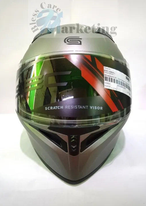 SEC WINDSTORM V2- SOLID MATTE TITANIUM BLACK / GRAY MODULAR HELMET ...