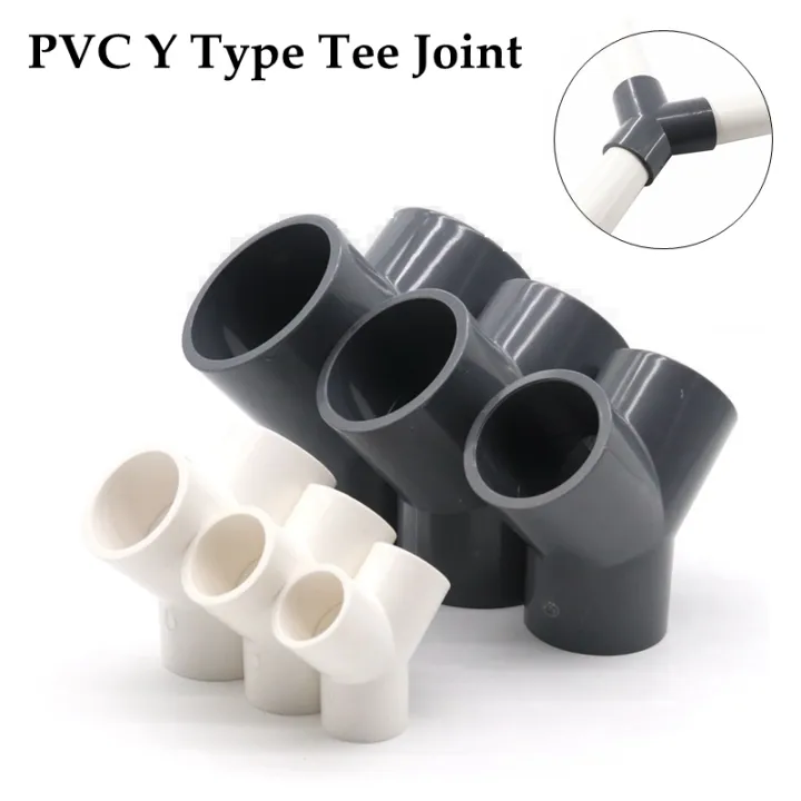 [hot W] 1pc Pvc Tee Connector Water Supply Tube Joint Y Inclined Three