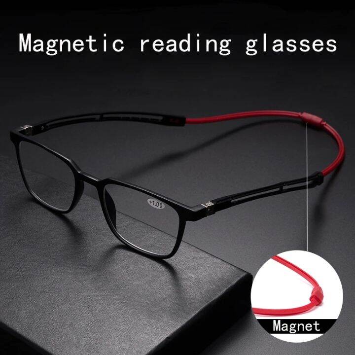 +100 to +400 Magnetic Telescopic Reading Glasses for Men Portable ...