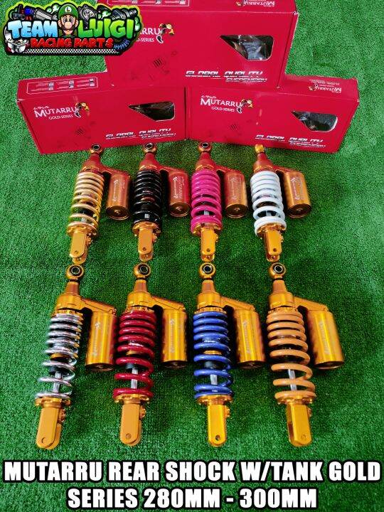 MUTARRU REAR SHOCK W/TANK 280MM-300MM GOLD SERIES FOR YAMAHA MIO SPORTY / MIO SOULTY / MIO SOUL ...