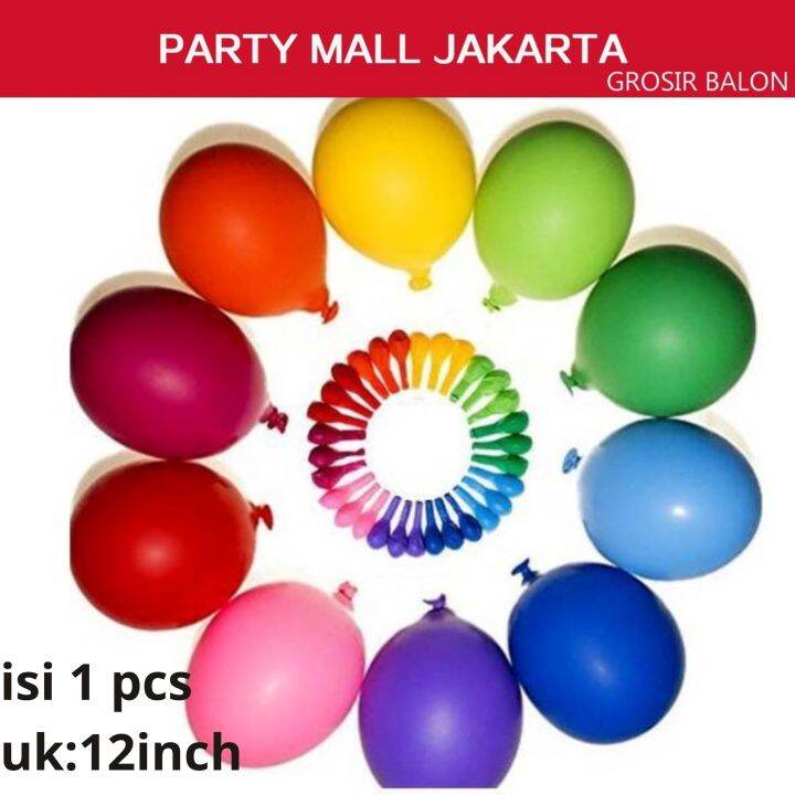 Balon latek doff bulat balon karet doff wanar warni ukr 12 inch（1 PCS ...