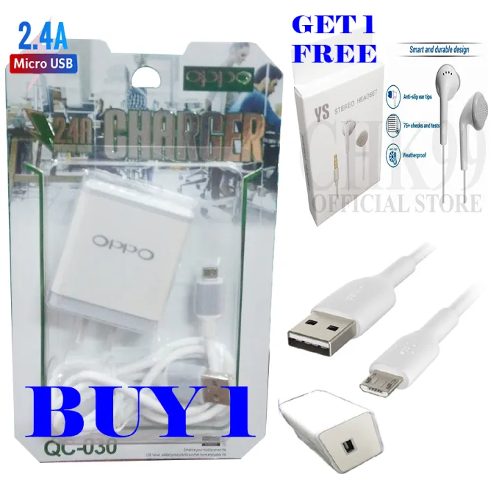 OPPO 2.4A QC030 UNIVERSAL SINGLE PORT MICRO FAST CHARGER BUY1 GET1 YS ...
