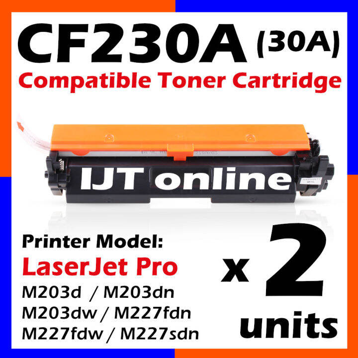2 Units Compatible Laser Toner Cartridge 230 CF230A 30A CF230 230A ...