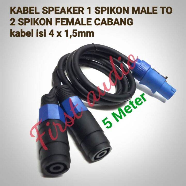 KABEL SPEAKER CABANG 1 Spikon Male to 2 Spikon Female 5 meter | Lazada ...