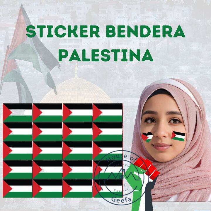 Paket 10 Pcs Stiker Pipi Bendera Palestina - Sticker Palestine Flag ...