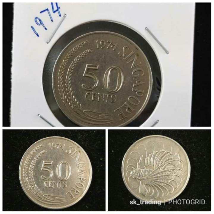 Very Rare 1974 Singapore Original SGD 50 cents Old coin新加坡5O仙1974年旧钱幣—枚 ...