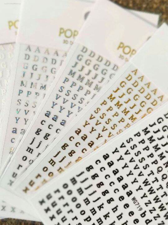 1PCS Small 26 Alphabet Letter Number Sticker Roman Letter Nail Stickers ...