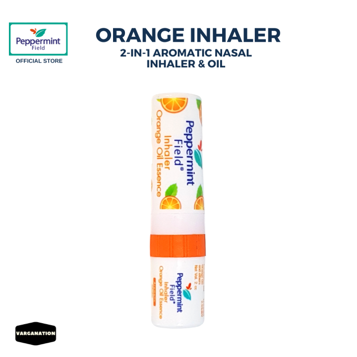 PEPPERMINT FIELD INHALER ORANGE OIL ESSENCE AROMATICS 2 IN 1 MADE IN ...