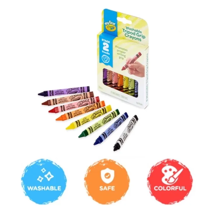 Crayola My First Crayola 8 Colors Triangular Ultra Clean Washable ...