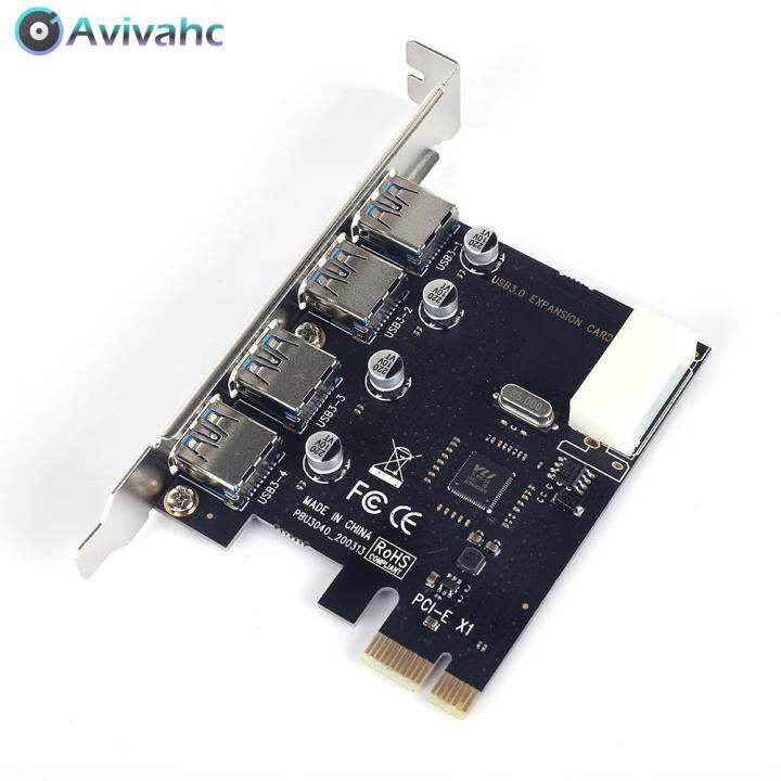 4 Ports USB PCIE Expansion Card PCI Express PCIe USB 3.0 Hub Adapter ...