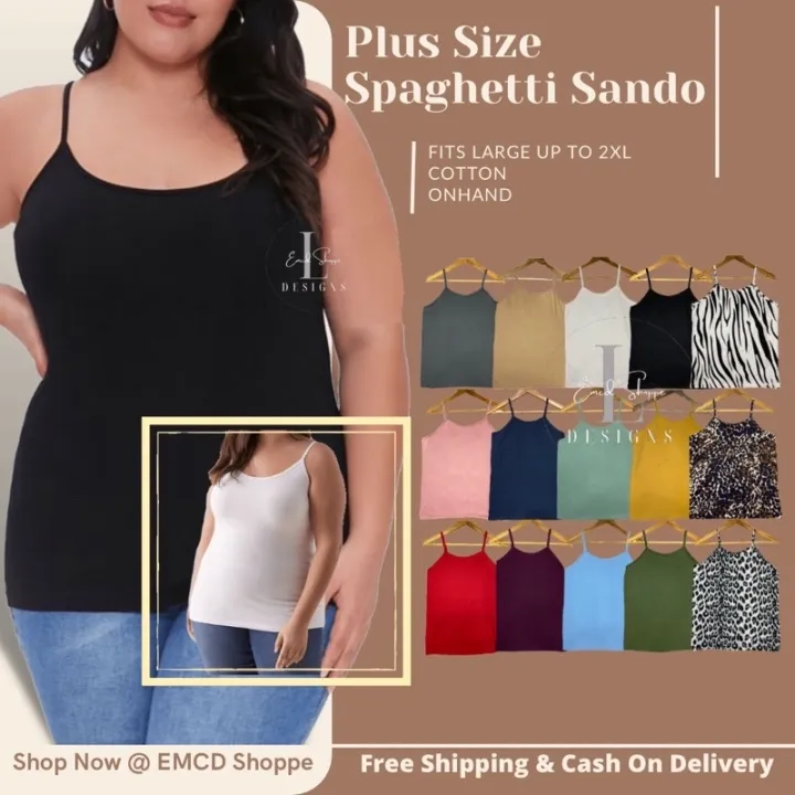 Cathleen Plus Size Spaghetti Strap Sando | Lazada PH