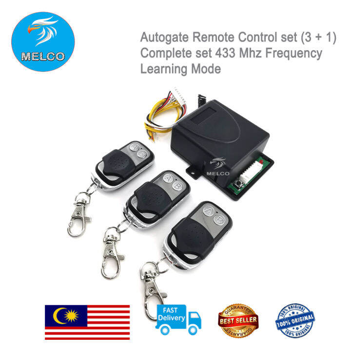 Autogate Remote Control 433Mhz Set With 3 Transmitters & 1 Receiver ( Learning set ) | Lazada