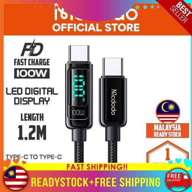100% ORIGINAL MCDODO CA-8820 1.2 Meter 3A Digital Pro 100W Fast Charge ...
