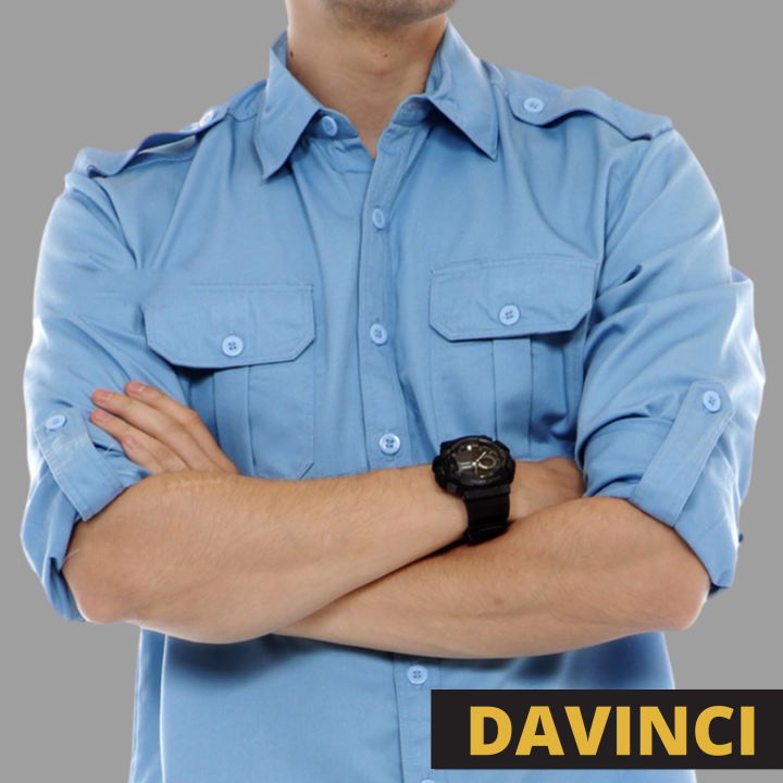 Murah Seragam Baju Biru Muda Pangkat Kemeja Panjang Trans Net TV PDH ...