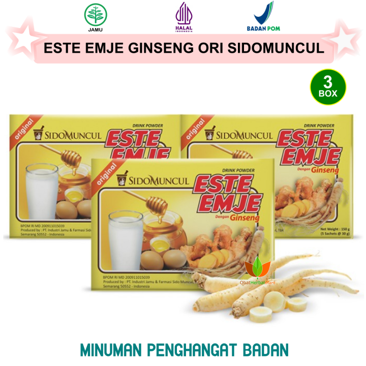 ESTE EMJE ORIGINAL SIDOMUNCUL 3 BOX (15 SACHET), MINUMAN KESEHATAN ...